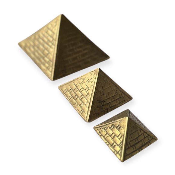 Source Unknown | Accents | Vintage Brass Egyptian Nesting Pyramids ...